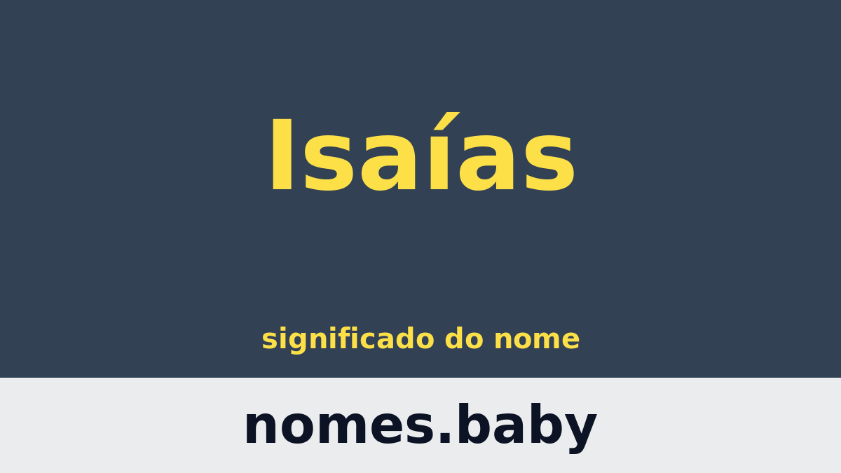 Significado do nome Isaías